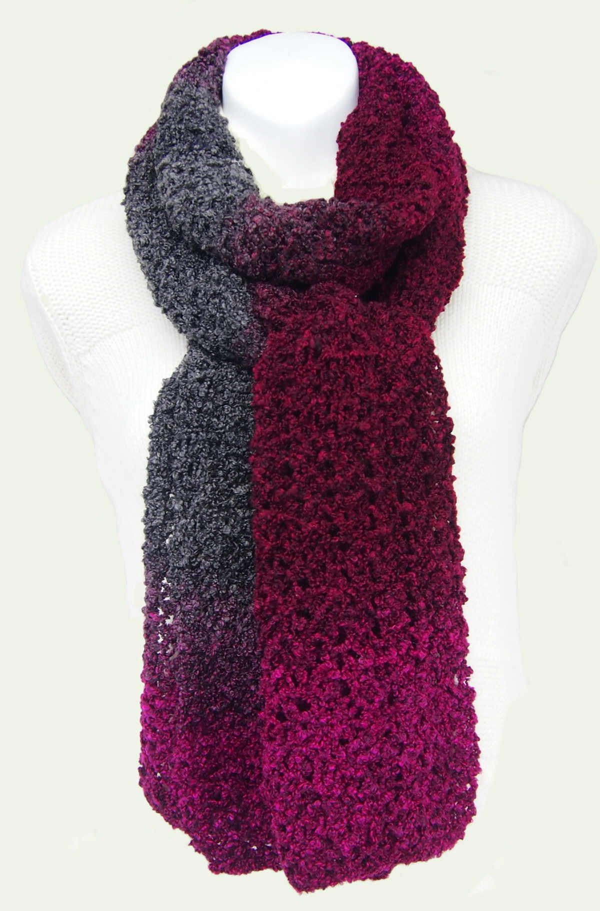 SarongsEtc.com - Hand-Knit, Ombre Light-Weight Bouclé Scarves