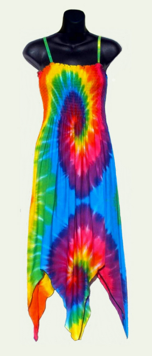 SarongsEtc.com - Tie-Dye Fairy Sun Dress with Handkerchief Hem and ...